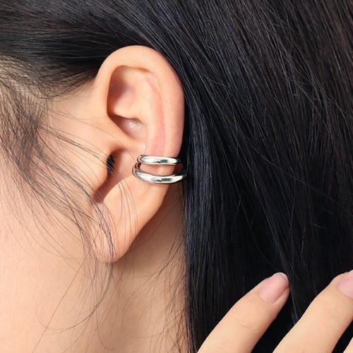 925 Sterling Silver Ear Cuff Double Circles Earring A1981 | eBay