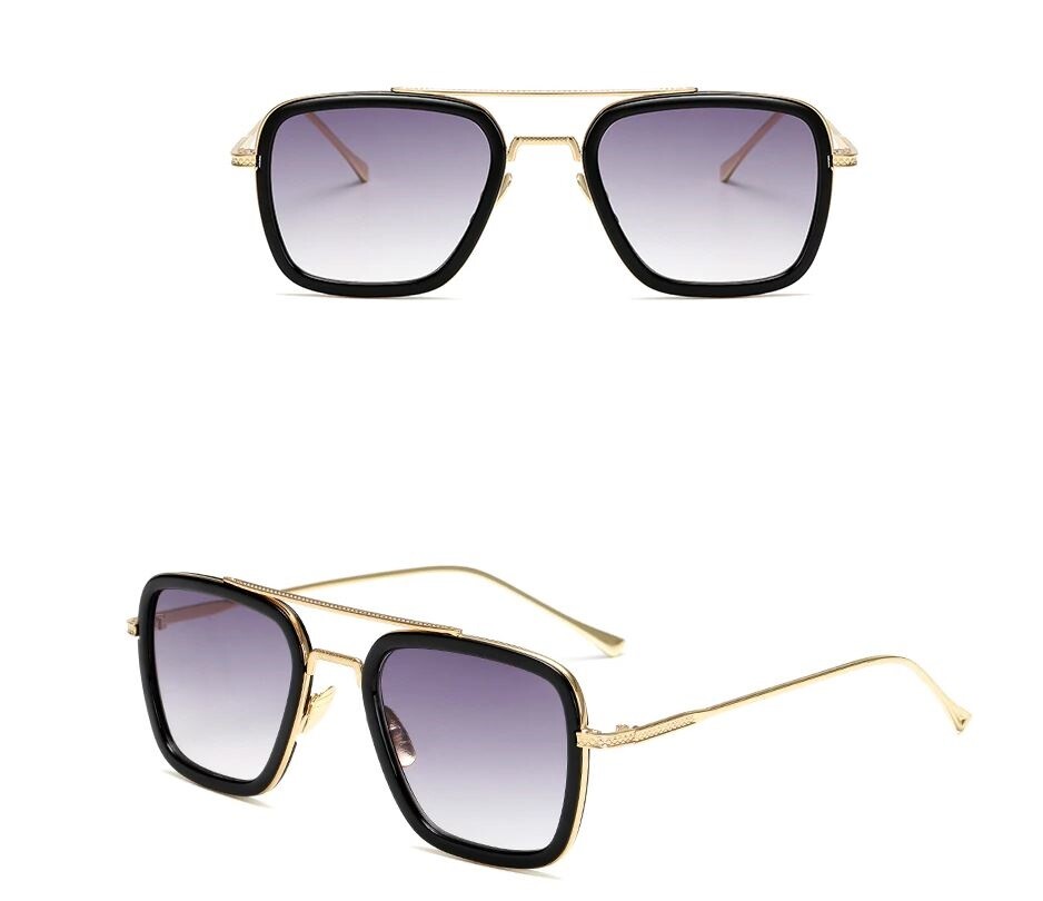 For Men's Sunglasses Classy Rectangular Gold Designer Fashion Tony ...