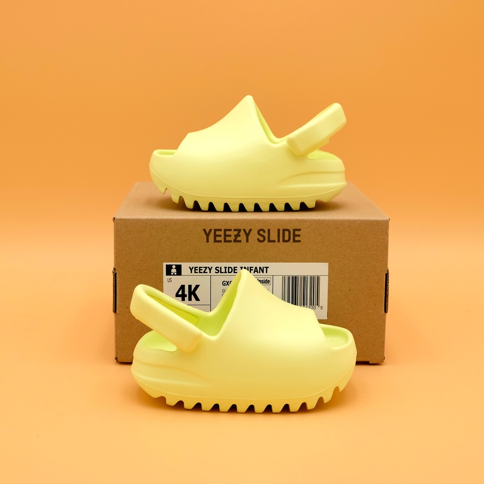 GX6140 - 4K Adidas YEEZY SLIDE Infants Green Glow | eBay