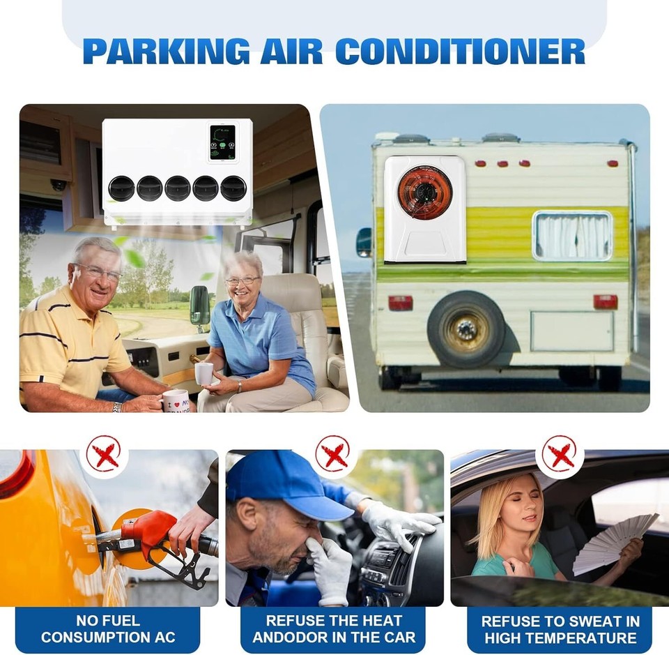 12V Split Mini RV Caravan Vans A/C 12000BTU Air Conditioner for Semi ...