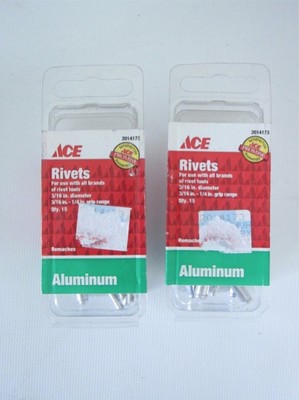 Lot Of 30 Ace Hardware Aluminum Rivets 3/16"-1/4" Grip Range 3/16" D ...