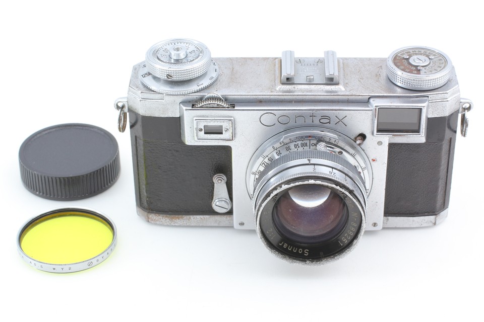 [Exc+5] ZEISS Contax IIa Black Dial Film Camera w/ Sonnar 50mm F/2.0 ...