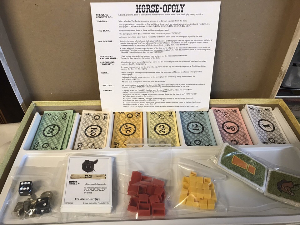 HORSE-OPOLY Family Board Game for Pony Horse Lovers Free Shipping | eBay