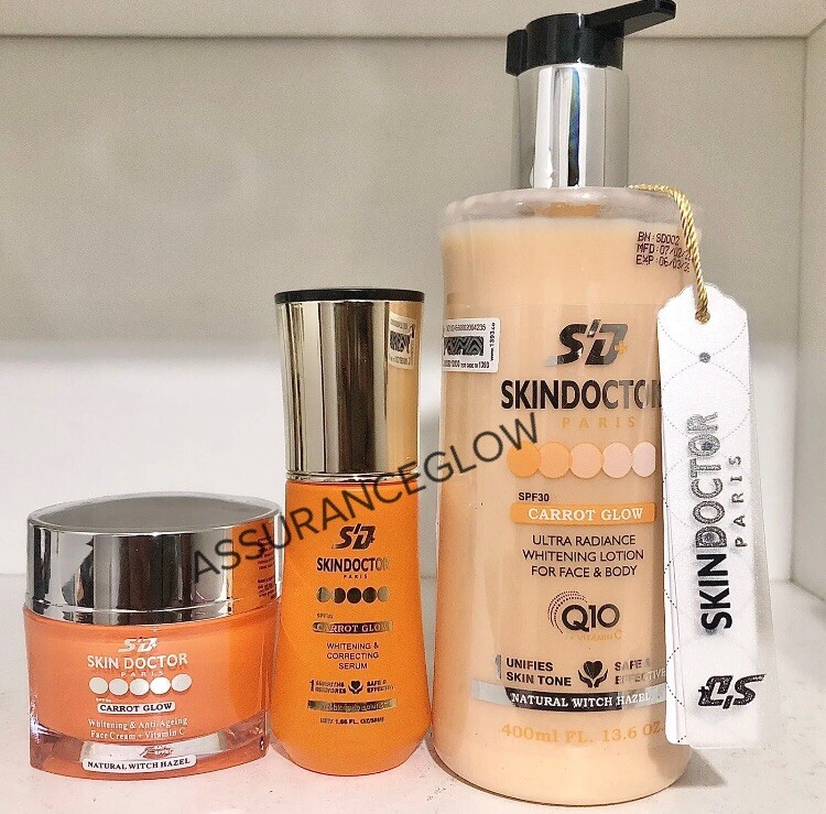 Skin Doctor Carrot Skin Whitening Face Body Lotion Milk + Face Cream ...
