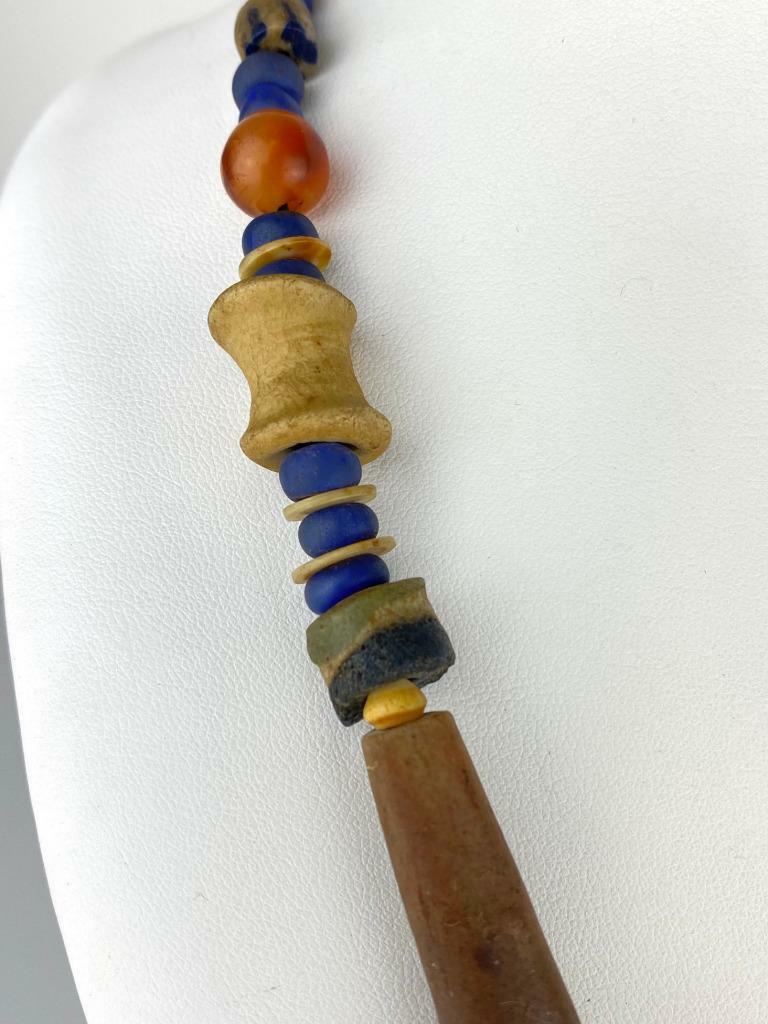 Vintage Artisan Tribal Sea Urchin Quill Shell Pottery Stone Beaded ...