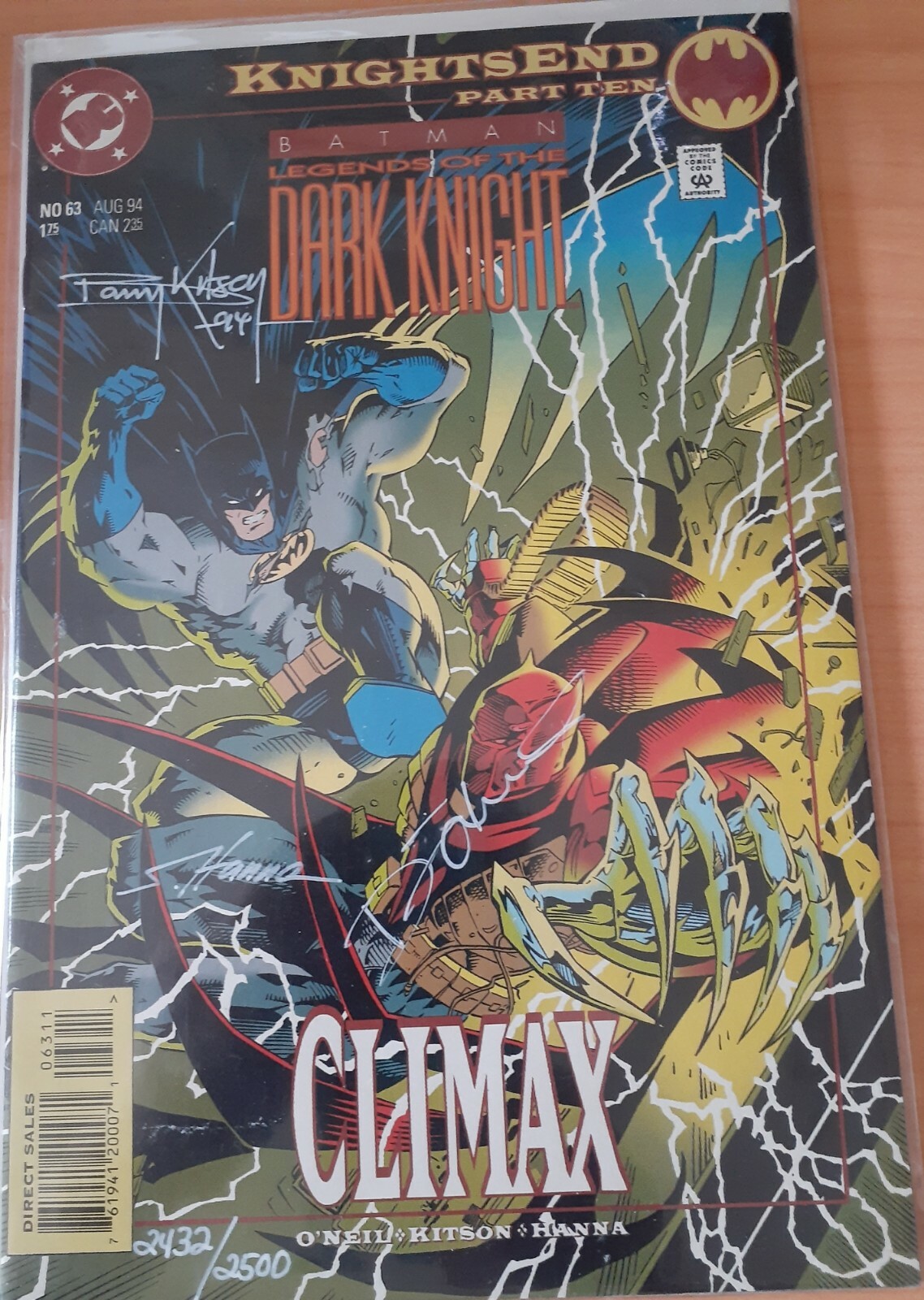 Batman: Legends of the Dark Knight #63 signed B.Kitson,Scott Hanna ...