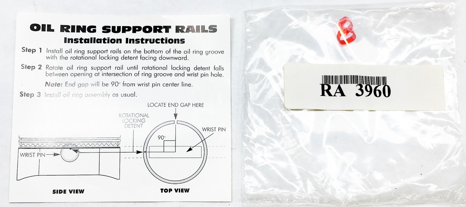 Unbranded 3-3/4 IN DIA 1/4 IN Width Oil Ring Support Rail RA-3960 [Lot ...