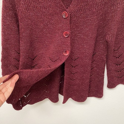Vintage DressBarn Half Open Front Cardigan—Cut Out Design—Scalloped ...
