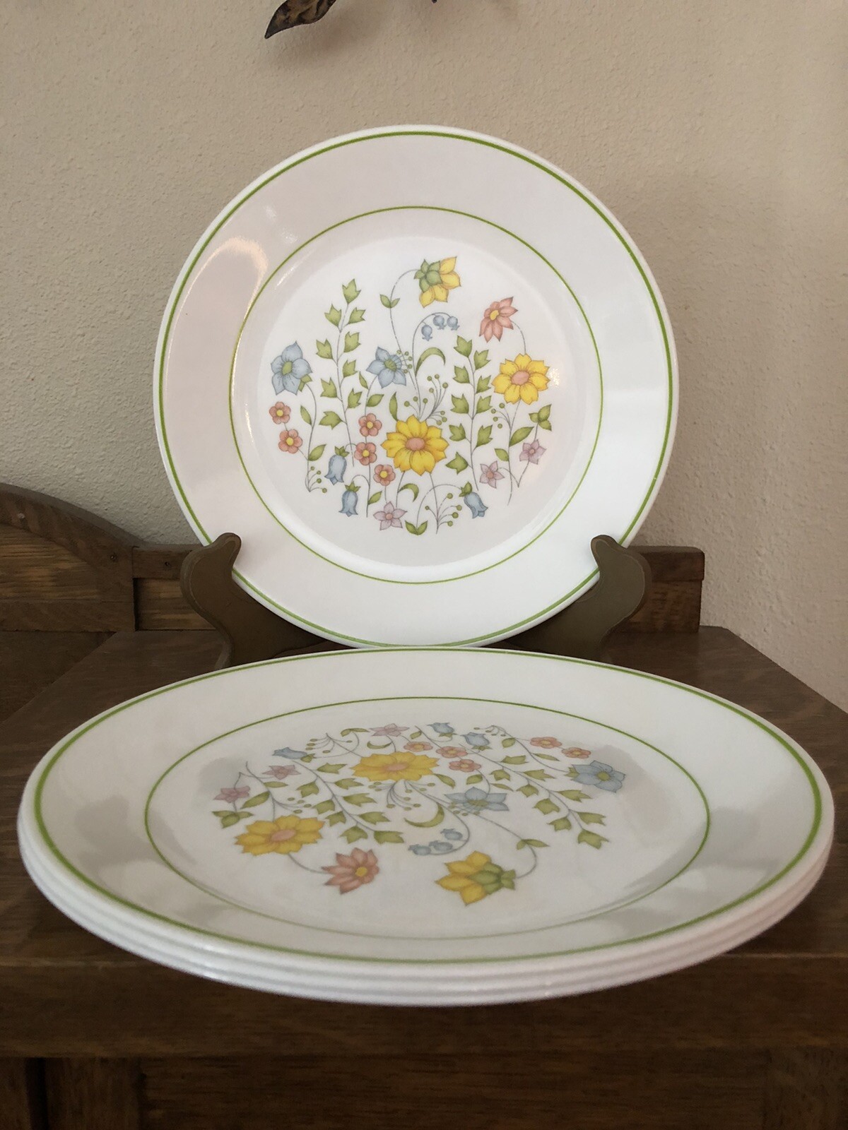 Corelle MEADOW Pattern 10.25" Dinner Plate Vintage 1970's Corning Set Of 4 | eBay