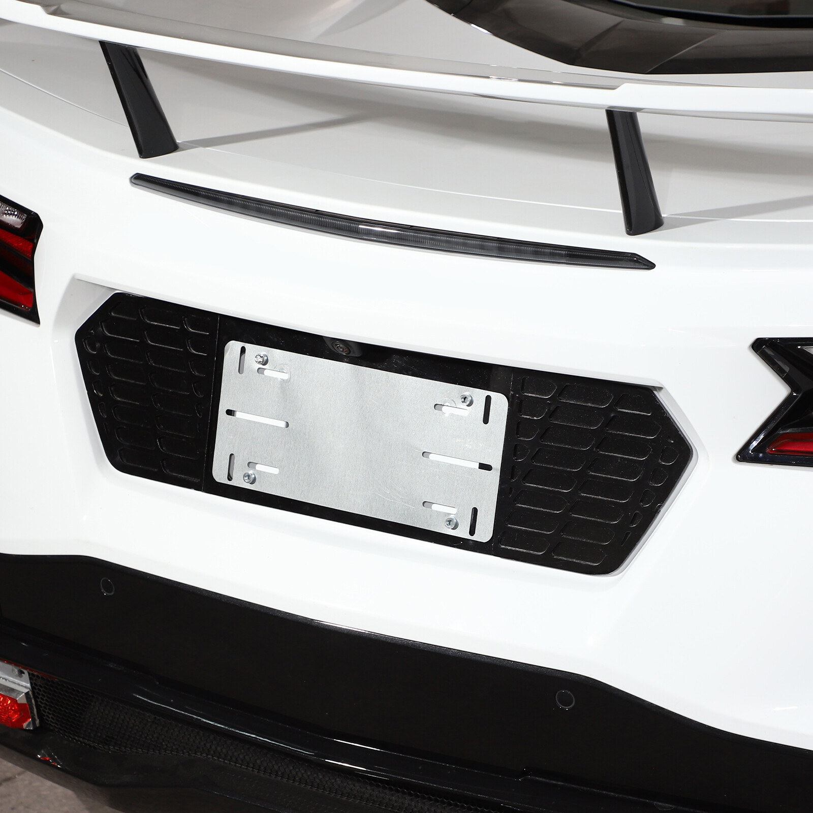 Black Alloy Rear License Plate Filler Panel For Corvette C8 2020 2021 ...