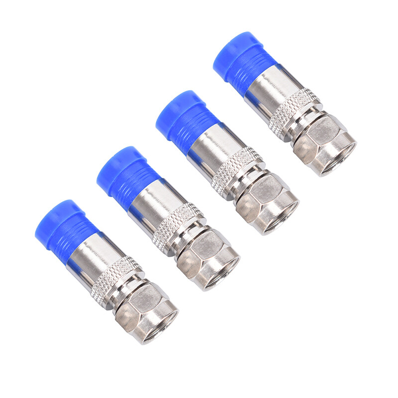 10x RG6 F Compression Connector Coax Cable Coaxial Fitting Compression ...