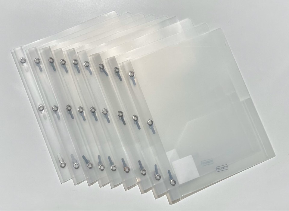 Staples 2-Pocket Translucent Poly Report Covers with Fastners | eBay