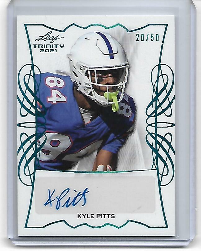 Kyle Pitts 2021 Leaf Trinity Rookie RC Auto /50 Autograph UF Gators HOT ...