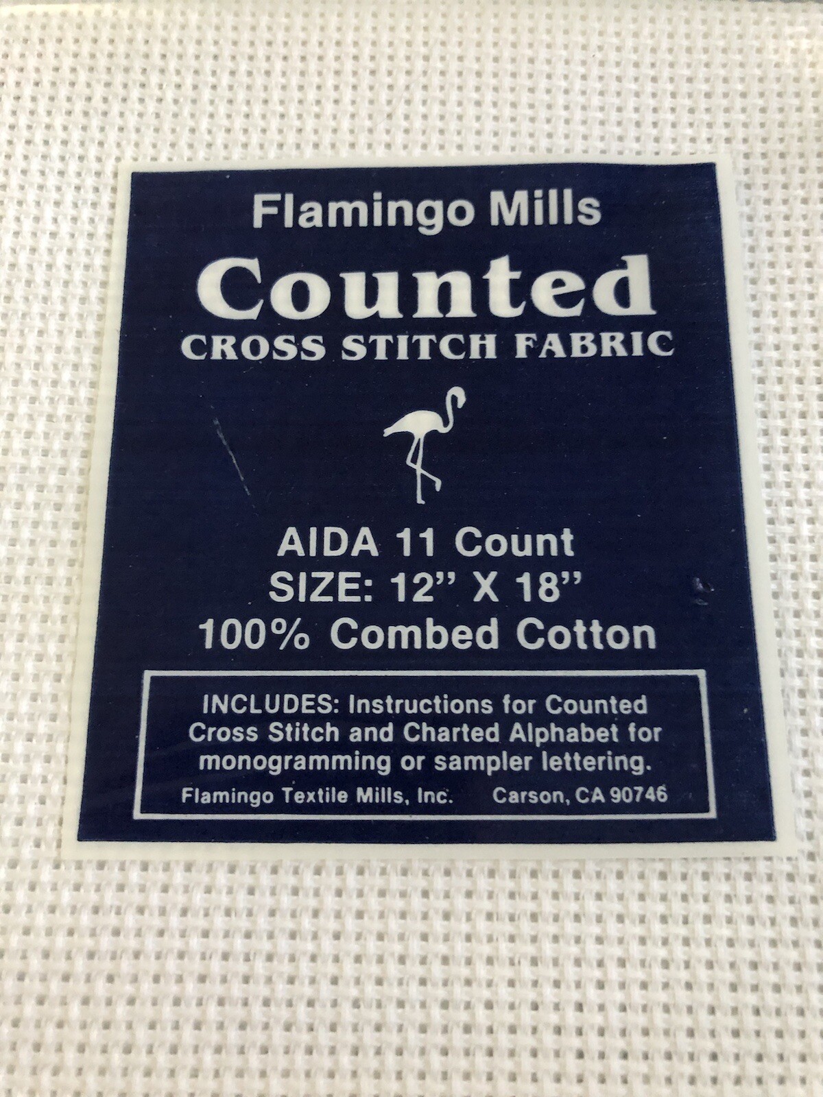 Flamingo Mills 11 Count Aida Cross Stitch Fabric - Set of Two | eBay