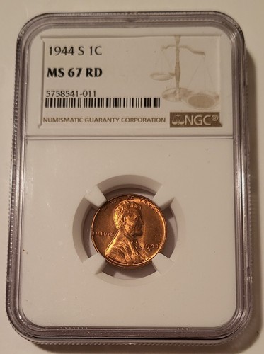 1944 S Lincoln Wheat Cent MS67 RED NGC | eBay