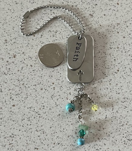 Faith Religious Metal Keychain Key Ring With Dangles #47293 | eBay