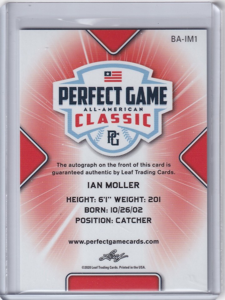 Ian Moller 2020 Leaf Perfect Game Plate & Proof Autos 1/1 | eBay