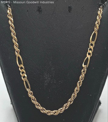 20.5" 14K Yellow Gold Figaro/Rope Chain Necklace - 10.10 Grams -NEEDS ...