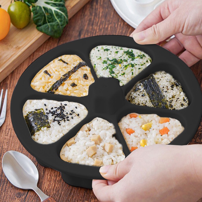 6-grid Rice Ball Machine-pressed Non-stick Triangular Sushi Rice Ball ...