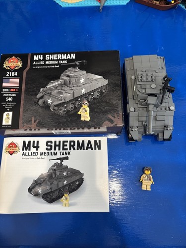 LEGO Brickmania M4 Sherman WWII Tank Building Kit with Box and ...