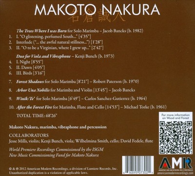 MAKOTO NAKURA WOOD AND FOREST NEW CD 616895073021| eBay