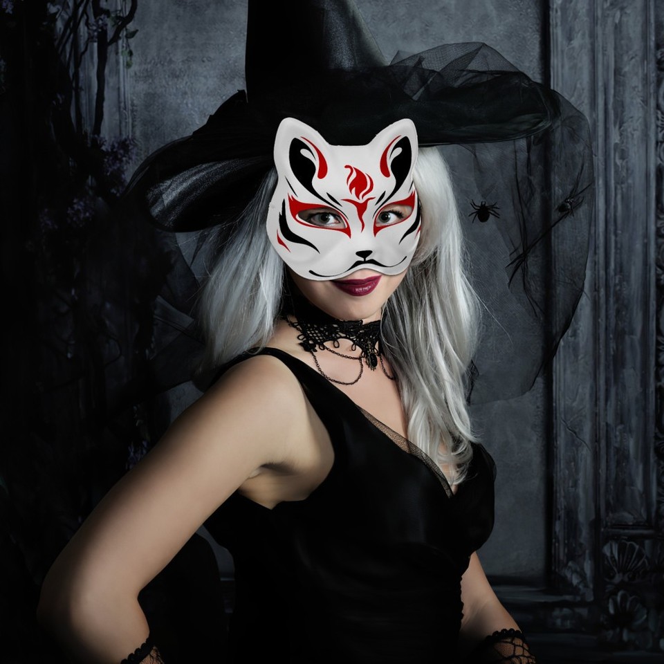 10 Pcs Cat Masks Blank Masks Masquerade Masks Prom Mask Animal Masks ...