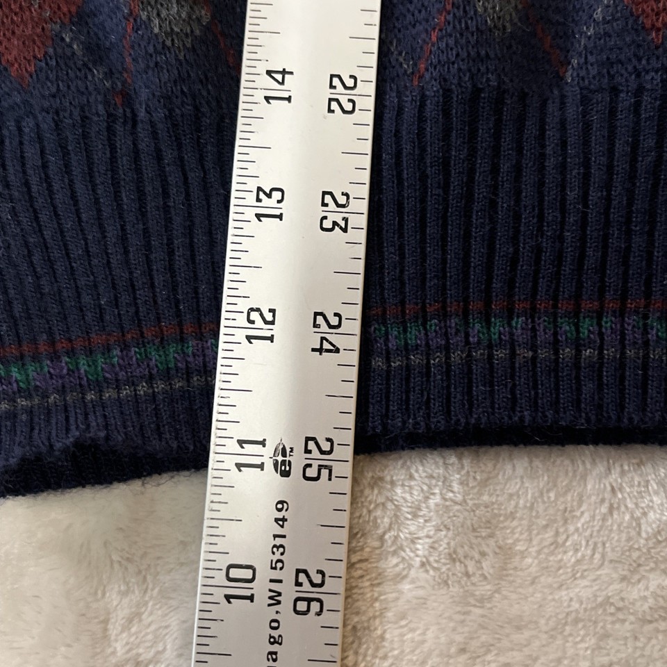 Vtg Argyle Wool BlendSweater Vest Medium Made in Italy Preppy V-Neck ...