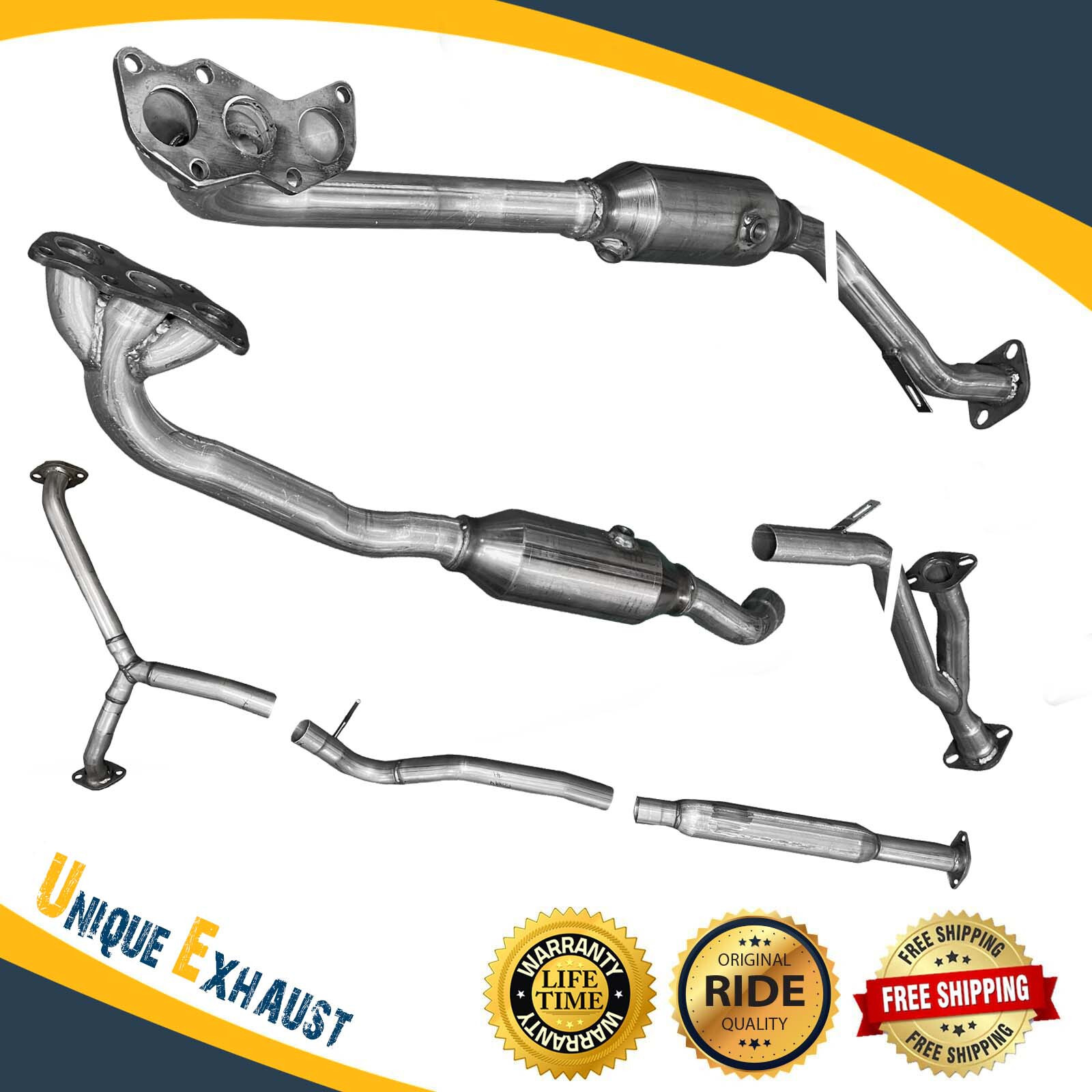 Catalytic Converter Set + Middle Resonator Assy. for 10-15 Subaru ...