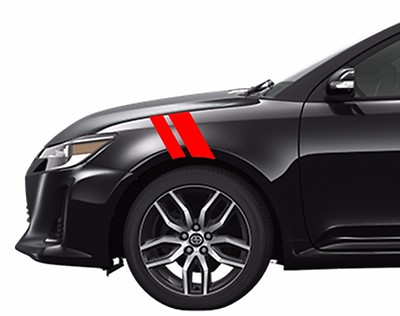 Fender Hash Bar vinyl RACING STRIPES Sport 2"&3" Decals (Fits Scion TC ...