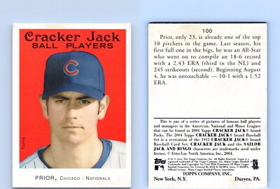 2004 Topps Cracker Jack Mark Prior SP (short print) #100 Chicago Cubs ...