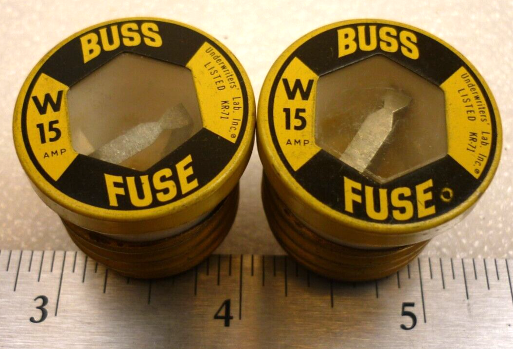 Cooper Bussmann Buss Fuses, 15 Amp Screw in Plug Fuse (Lot of 2) | eBay