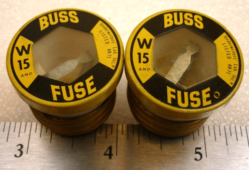 Cooper Bussmann Buss Fuses, 15 Amp Screw in Plug Fuse (Lot of 2) | eBay