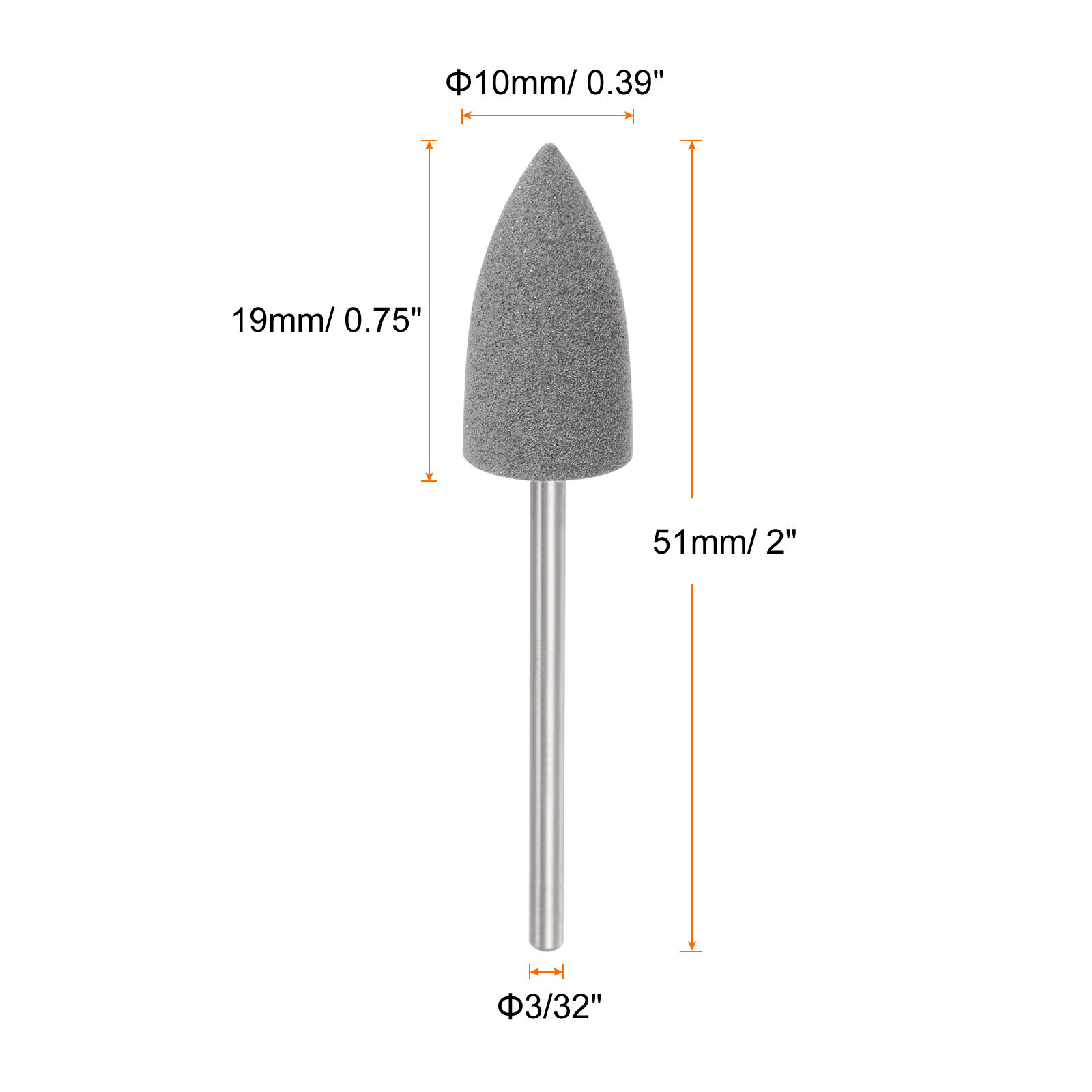 5pcs Rubber Polishing Bit Buffing Wheels 120 Grit 10mm Tapered Grinding ...