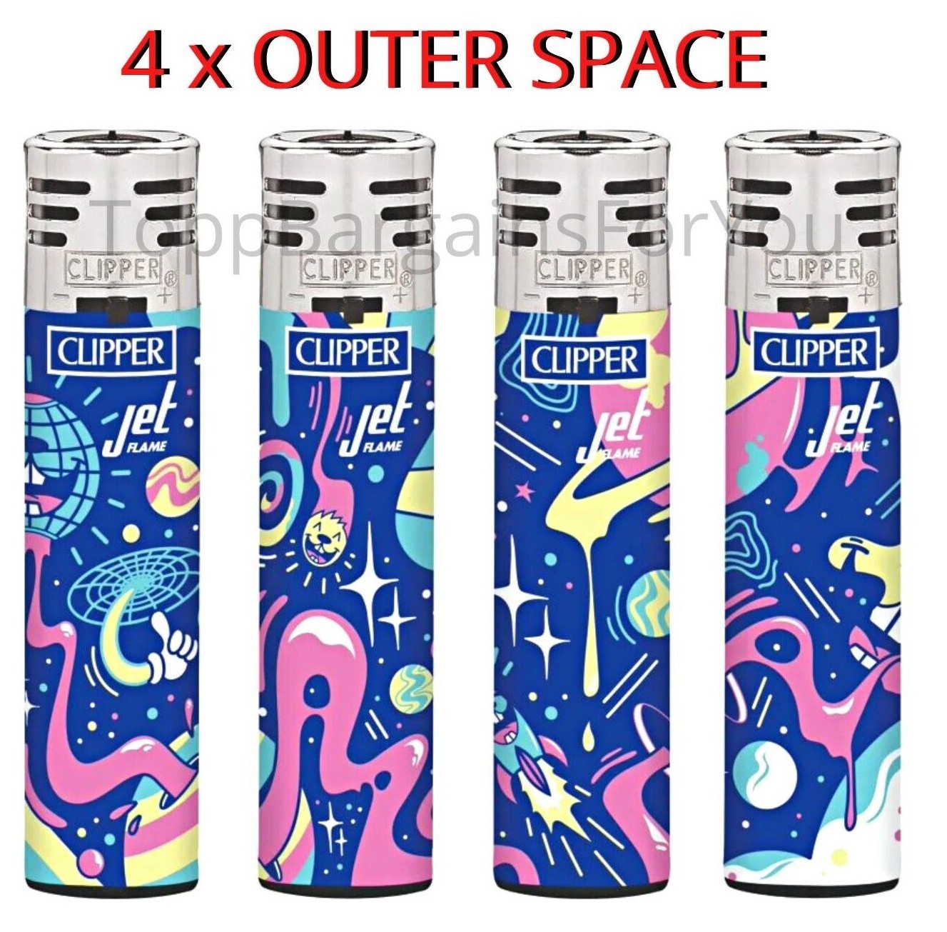 Clipper Lighter Full Set ROUND JET BLACK SILVER TOP Windproof Gas ...