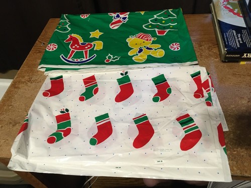2X JUMBO HALLMARK CHRISTMAS GIFT BAGS 44" X 36" CANDY CANE 1985 1987 ...