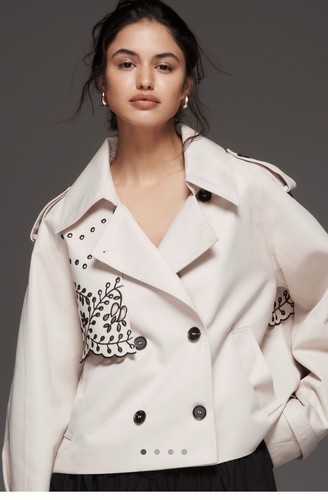 NWT Anthropologie Eyelet Crop Trench Coat – Size M – Rare Cutwork ...