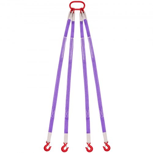 Lifting Sling Straps, Four Leg Polyester Bridle Sling with Hooks ...