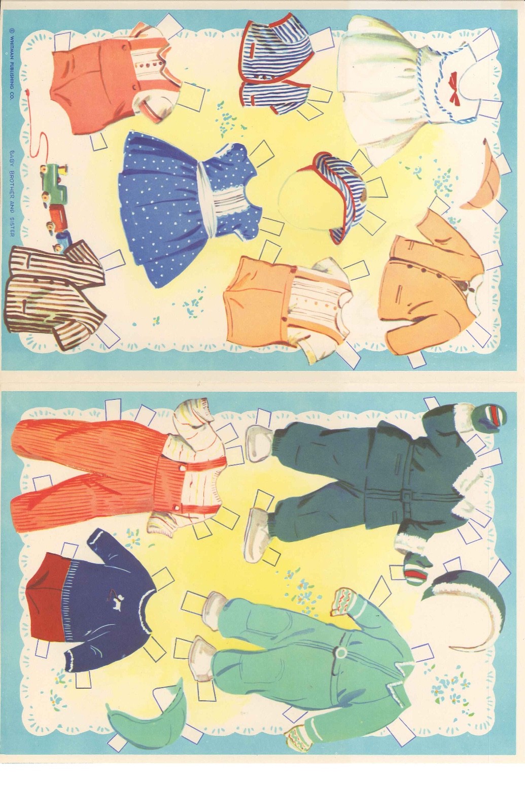 VINTAGE 1958 BABY BROTHER PAPER DOLLS LASER REPRODUCTION~UNCUT~LO PR ...