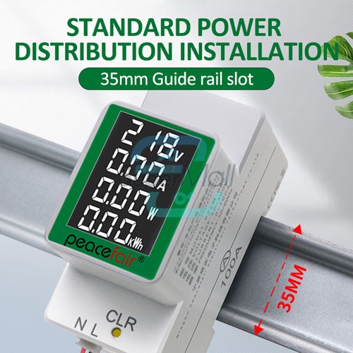 100A Digital Power Energy Voltmeter Ammeter Watt Kwh AC DIN Rall Meter ...