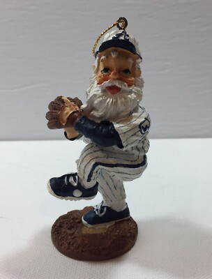 Santa Baseball Player Blue Team USA Christmas Tree Ornament Ceramic ...