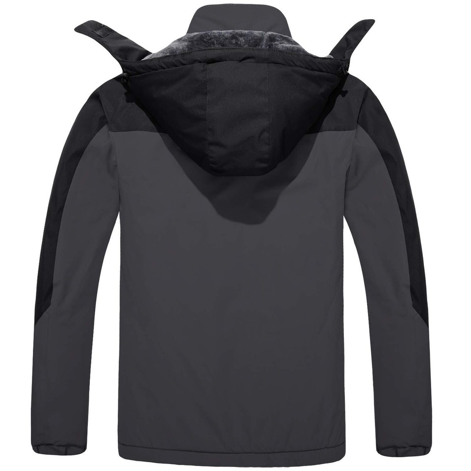 Mens Waterproof Ski Snow Jacket Thermal Fleece Lined Winter Mountain ...