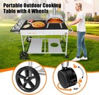 Pizza Oven Table with Pizza Topping Station,Movable Pizza Oven Stand | eBay