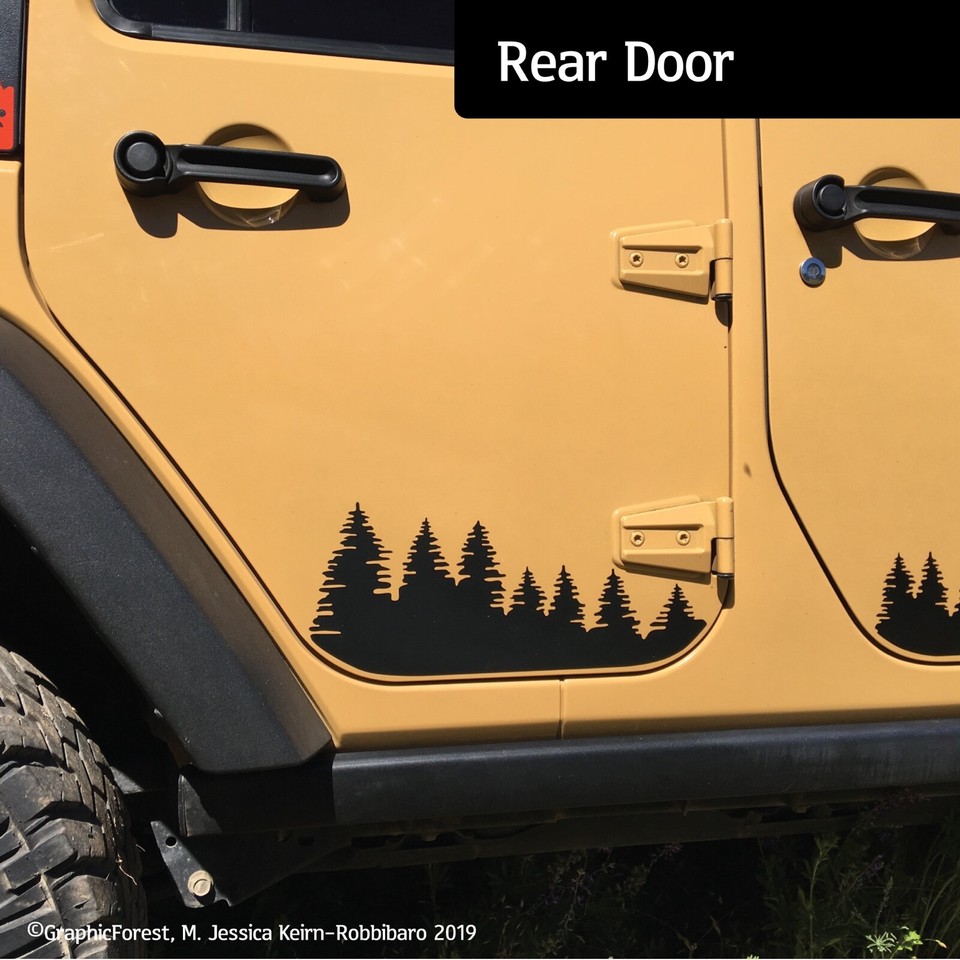 Mountain and Tree Decal for Doors of JK & JL Jeep Wrangler and JT ...
