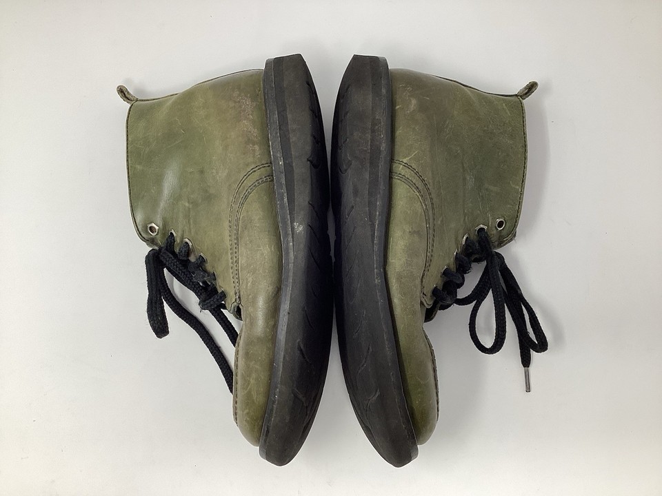 Vintage Green Leather Work Boots Men’s 9 Goodyear Aquatred Soles ...