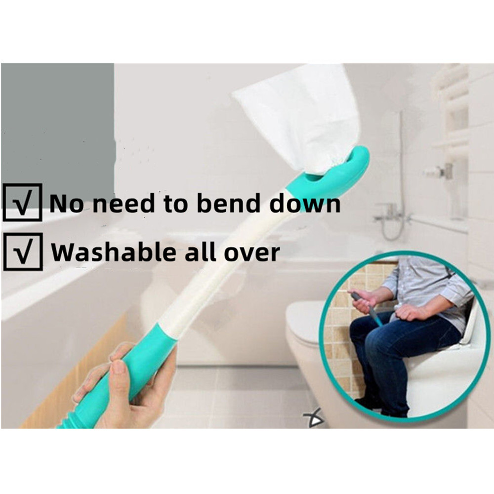 Bottom Toilet Self Wipe Aid Long Handled Wiper Easy Reach Tissue Grip ...