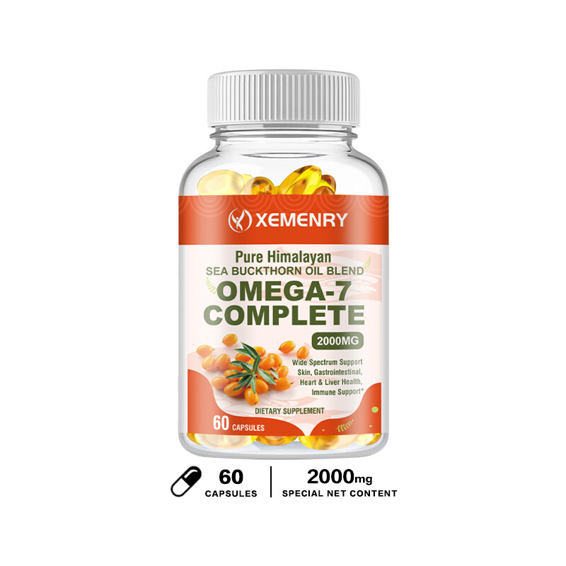 Omega-7 Complete 2000mg- Organic Sea Buckthorn Oil, Palmitoleic Acid ...