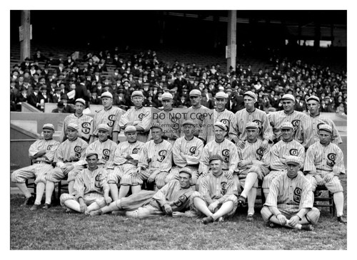 CHICAGO WHITE SOX 1917 BASEBALL TEAM SHOELESS JOE JACKSON 5X7 B&W PHOTO ...