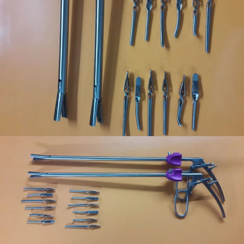 2 Set Laparoscopic SS Bulldog Clamp With Clip Forceps 10mm Surgical ...