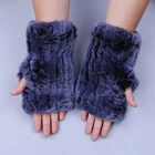Real Rex Rabbit Fur Women's Gloves Mittens Girl Fingerless Wrist Warmer ...