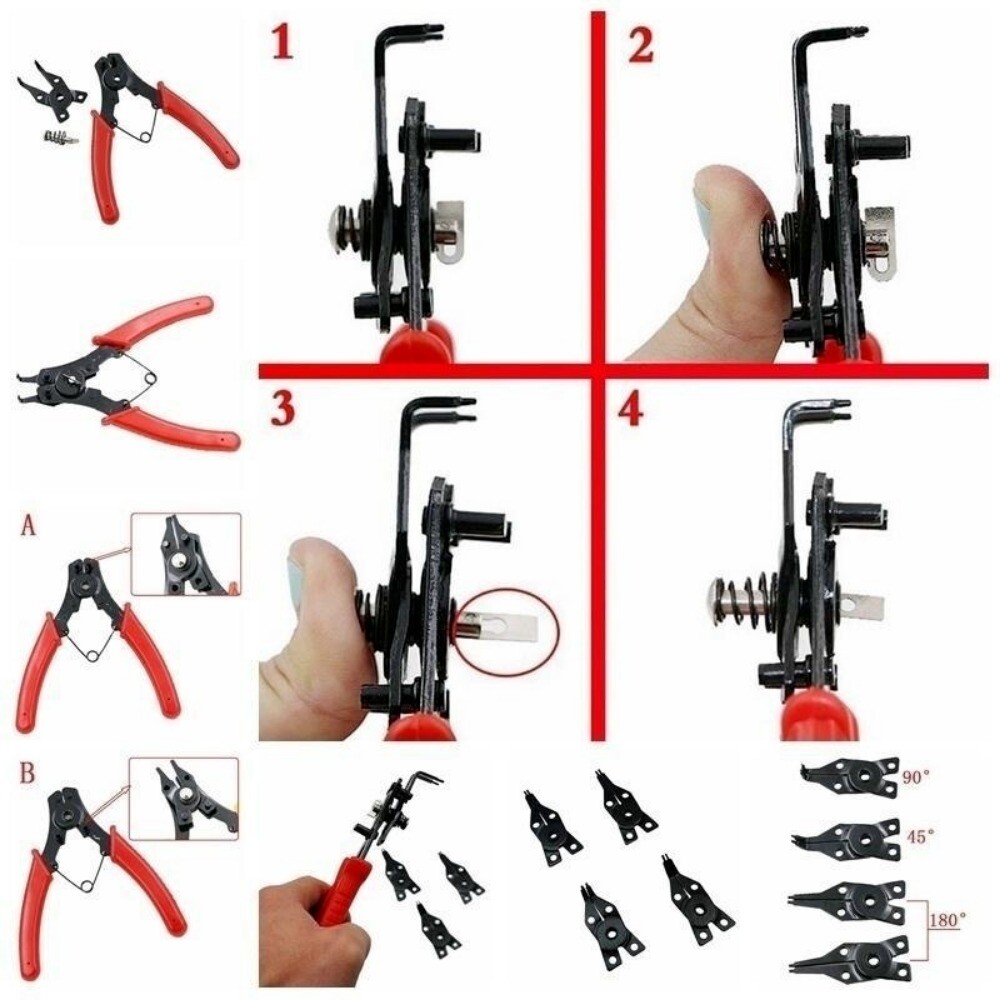 100 Edelstahl Seegering Zange Set Seegeringe Sprengring Sortiment ...
